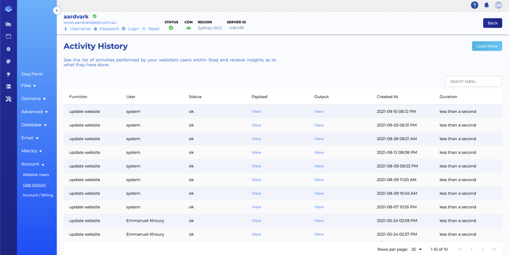 How to track a site's activity history - Managed WordPress Hosting Platform