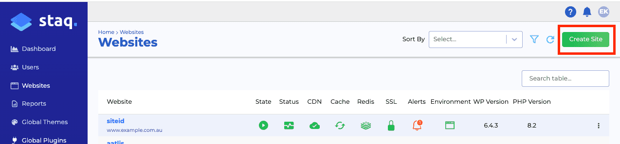 How to clone an existing site on Staq - Managed WordPress Hosting Platform