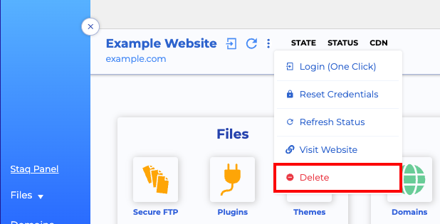How to unsubscribe or delete or cancel a site in Staq - Managed WordPress Hosting Platform