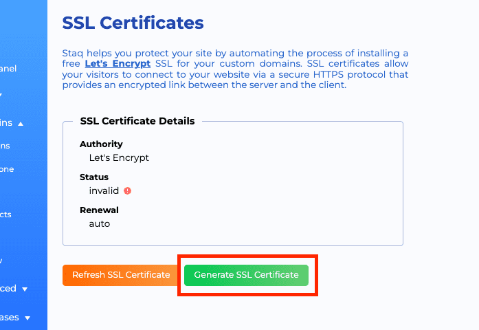Ssl Is Not Generating Managed Wordpress Hosting Platform