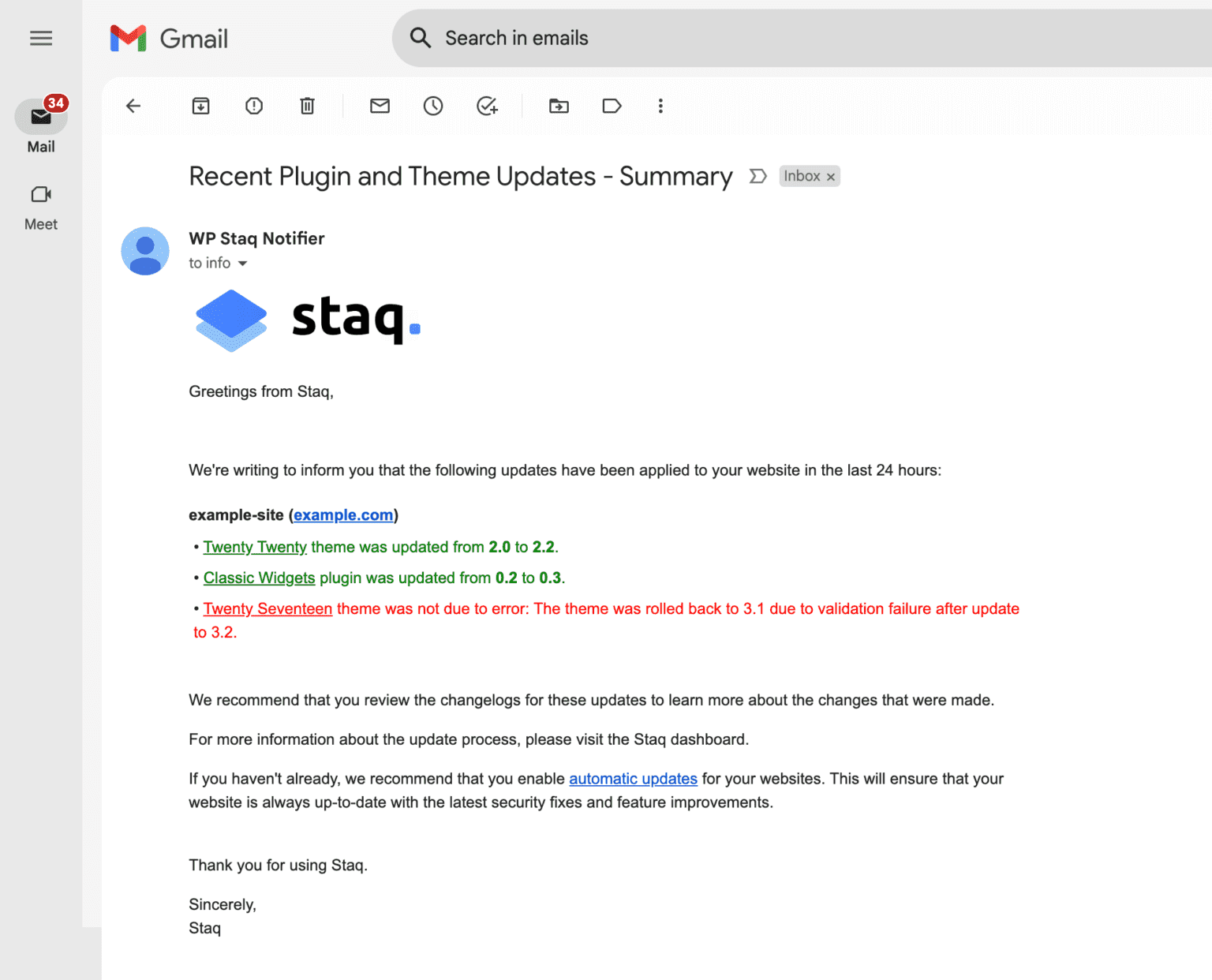 Plugin/Theme Update Status via Email Notification - Managed WordPress Hosting Platform