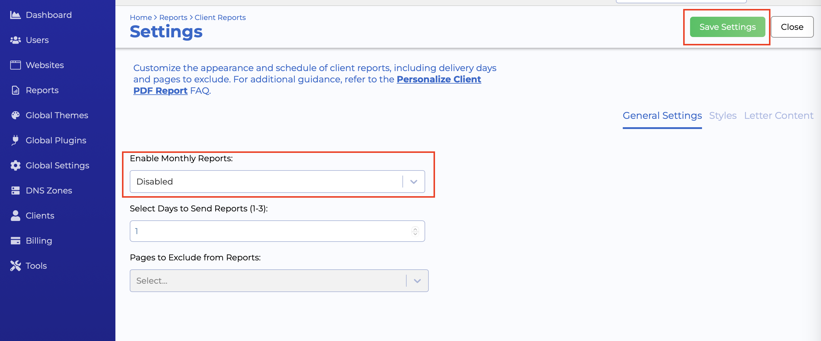 How to setup Client PDF Reports - Managed WordPress Hosting Platform