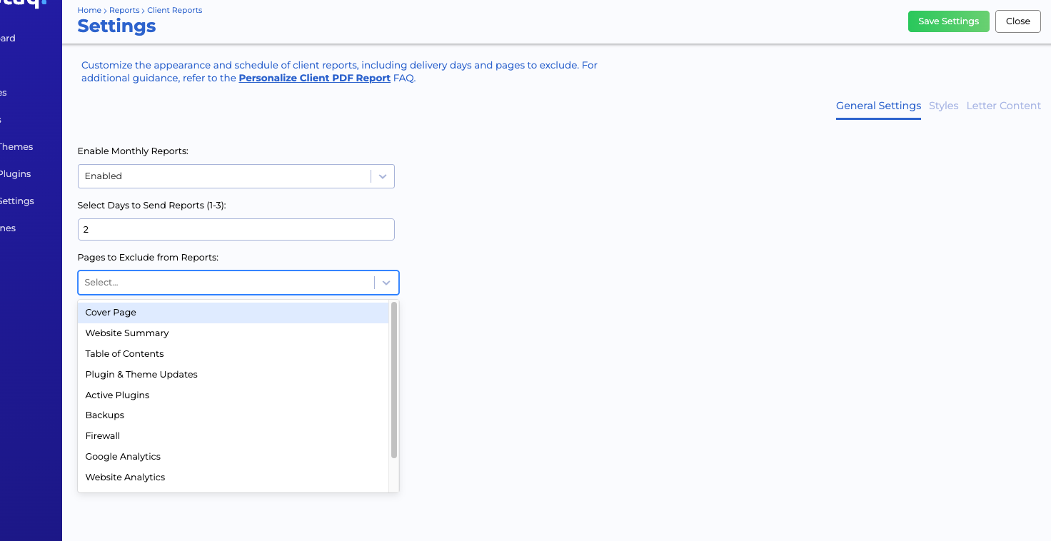 How to setup Client PDF Reports - Managed WordPress Hosting Platform