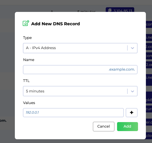 DNS location and how to add a DNS entry - Managed WordPress Hosting Platform