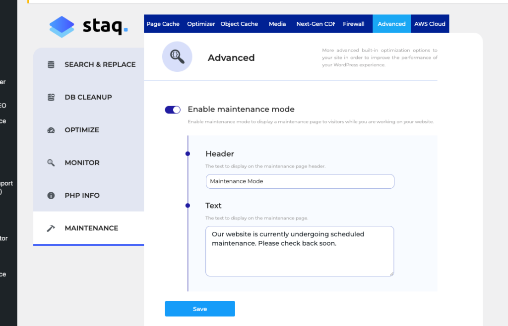 How to enable Maintenance Mode - Managed WordPress Hosting Platform